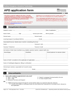 Assistive Technology - APD Application Doc Template | pdfFiller