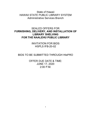 Fillable Online www.bidnet.combneattachmentsState of Hawaii HAWAII STATE PUBLIC LIBRARY SYSTEM ...
