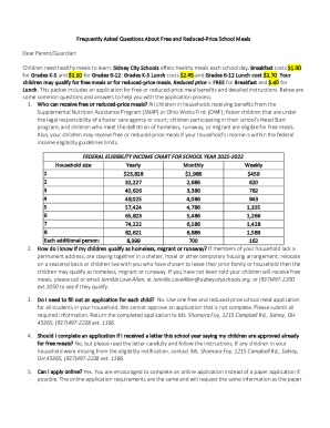 Fillable Online Lunch Application Form with Fee Waiver for School Year ...