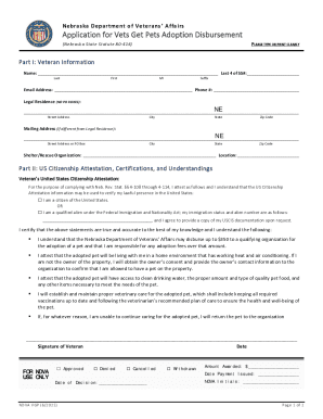 Fillable Online veterans nebraska Nebraska Department of Veterans ...