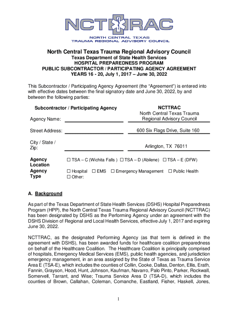 Fillable Online Hospital Agreement LOA Fax Email Print - pdfFiller