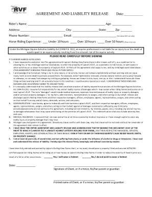 Fillable Online horsecoursesonline.comcollegecomptrailHORSE RIDING AGREEMENT AND LIABILITY ...