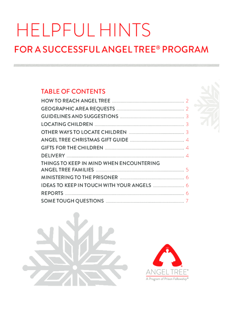 Fillable Online Helpful Hints for a Successful Angel Tree Program Fax Email Print - pdfFiller