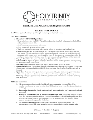 Fillable Online Facility Use Policy and Request Form 062021 with Covid ...