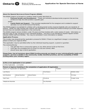 Fillable Online www.forms.ssb.gov.on.cambsssbMinistry of Children ...