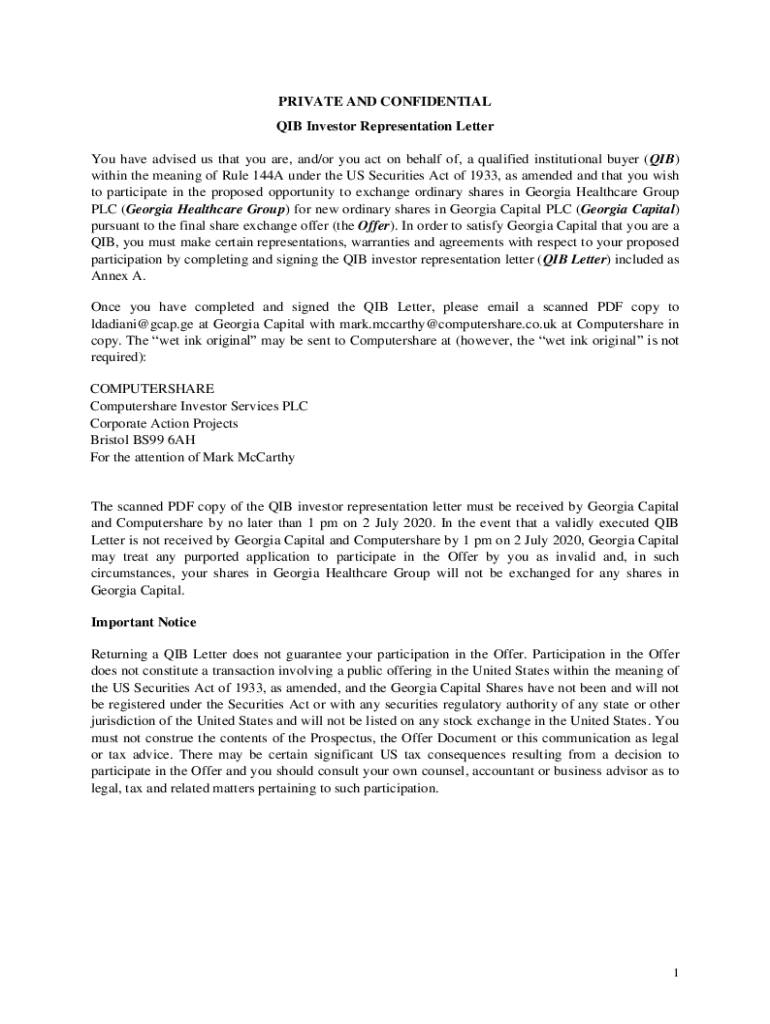 Fillable Online IMPORTANT NOTICE STRICTLY CONFIDENTIAL DO NOT FORWARD ...