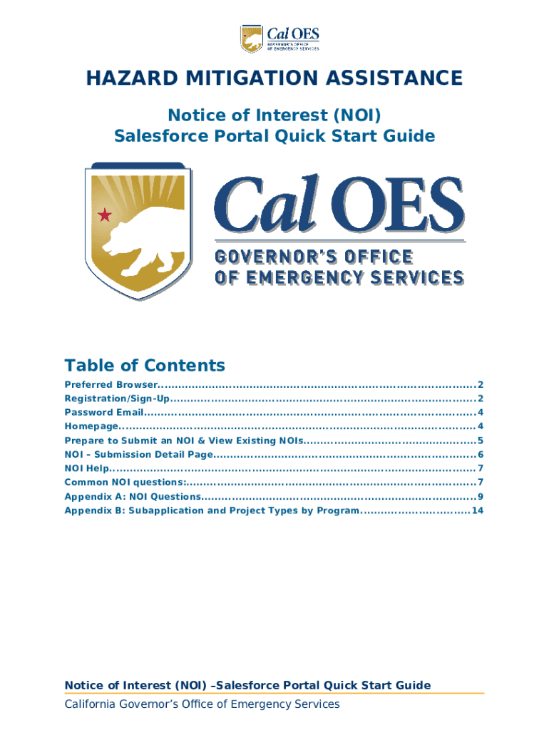 HMA NOI User Guide. California Disaster Recovery Framework Doc Template ...