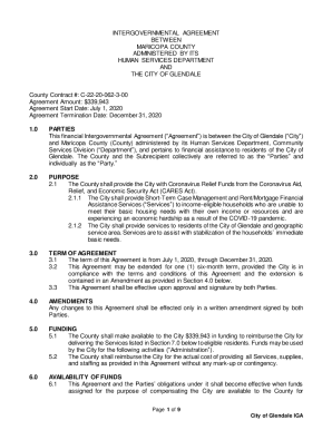 Fillable Online County) Intergovernmental Agreement (Agreement) with t ...