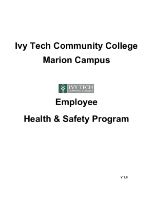 Fillable Online IVY TECH COMMUNITY COLLEGE MARION SCHOOL OF HEALTH ...