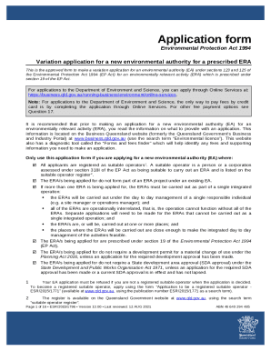 Variation application for an EA for a Prescribed ERA Doc Template ...
