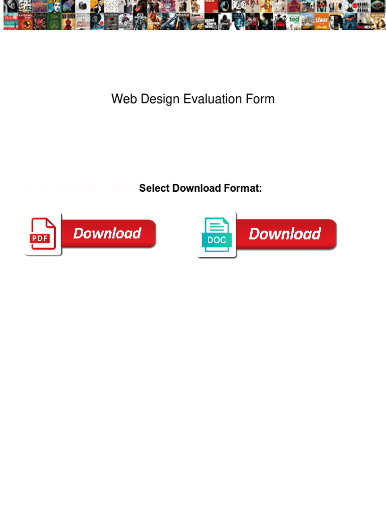 Fillable Online Web Design Evaluation Form. Web Design Evaluation Form ...