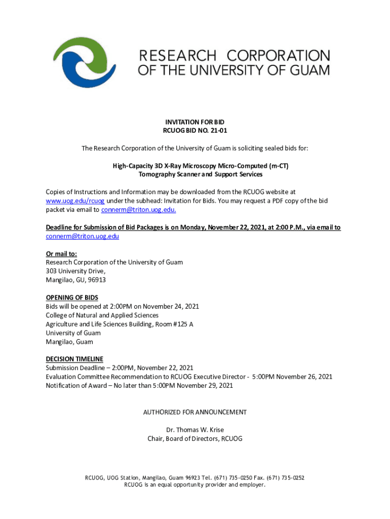 Fillable Online web.uog.eduresourcesfilesRESEARCH CORPORATION OF THE ...