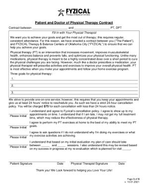 Fillable Online Patient and Doctor of Physical Therapy Contract Fax ...