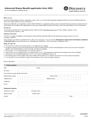 Fillable Online Advanced Illness Benefit application form 2022 Fax ...