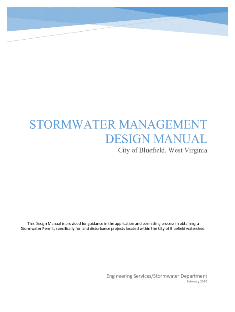 Fillable Online Stormwater Management and Design Guidance Manual Fax ...