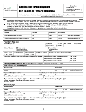 Fillable Online cdn.cocodoc.comcocodoc-form-pdfpdfApplication for Employment in Check One: Girl ...