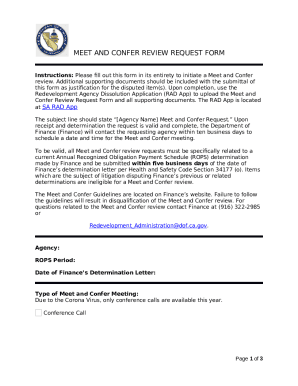 MEET AND CONFER REQUEST - Santa Clara, California - dof ca Doc Template ...