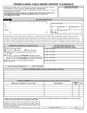 Fillable Online www.dhs.pa.govdocsFor-ProvidersPA Child Abuse History ...