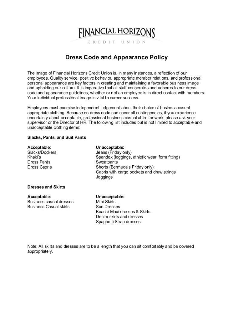 Fillable Online resources.workable.comdress-code-company-policyEmployee ...
