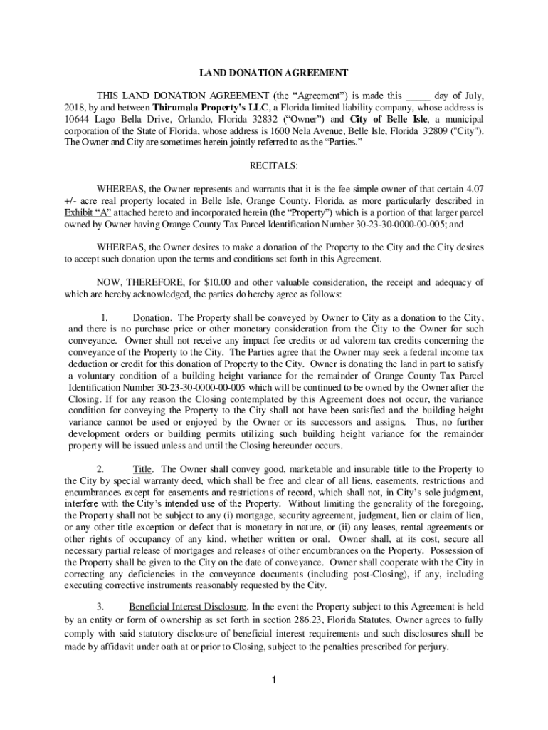 Fillable Online www.wonder.legaldonation-agreementDonation Agreement ...