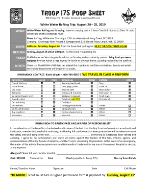 Fillable Online www.troop175.com wp-content uploadsTroop 175 Poop Sheet ...