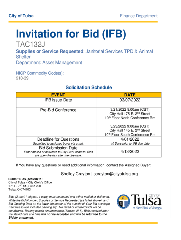 Fillable Online INVITATION FOR BID (IFB) Name of Good or Service Requested ... Fax Email Print ...