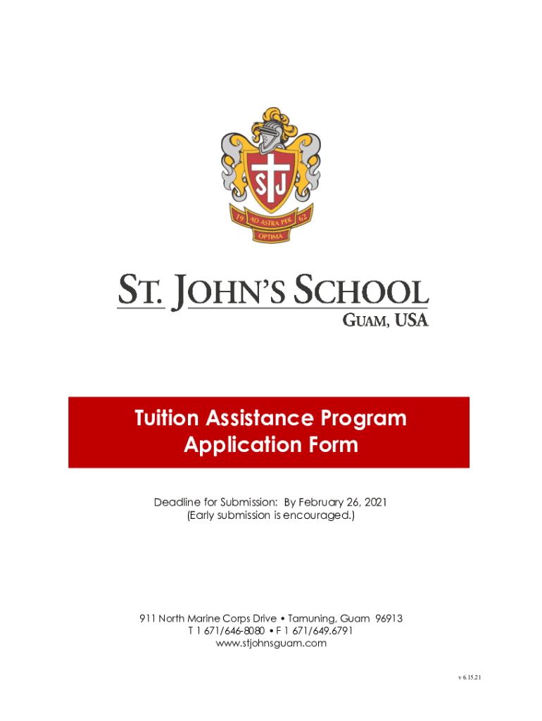 Fillable Online St. John's School - Tuition Assistance Application Form ...