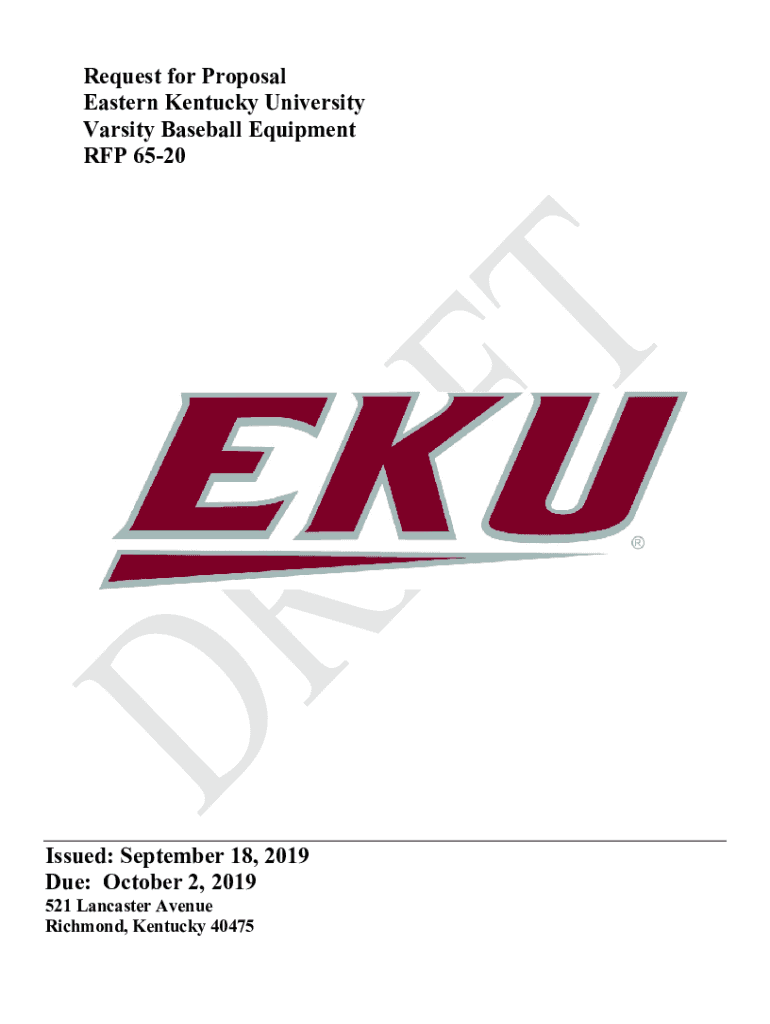 Fillable Online purchasing.eku.edufilesrfp0520finalRequest for Proposal ...