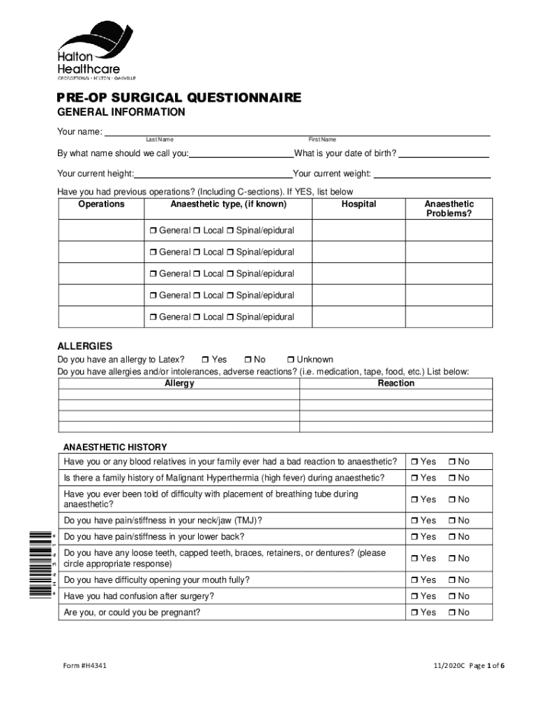 Fillable Online Preop Vision Questionnaire - eyeclinicofbellevue.com ...