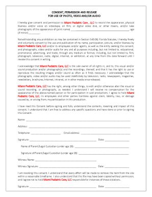 Fillable Online Free Video Consent Form - WordPDFeFormsFree Photo ...