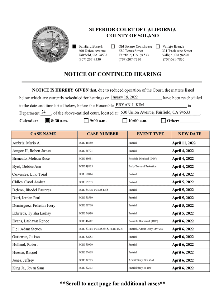 Fillable Online solano courts ca SUPERIOR COURT OF CALIFORNIA COUNTY OF SOLANO Fax Email Print ...