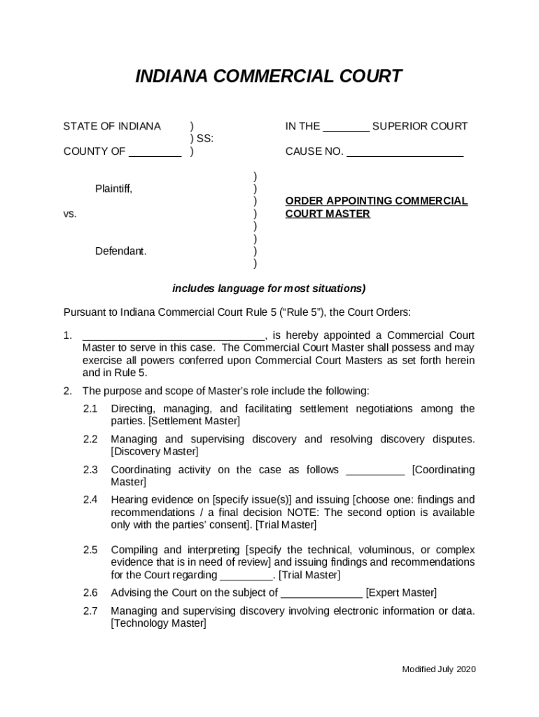 )ORDER APPOINTING COMMERCIAL Doc TemplatepdfFiller - secure in Doc ...