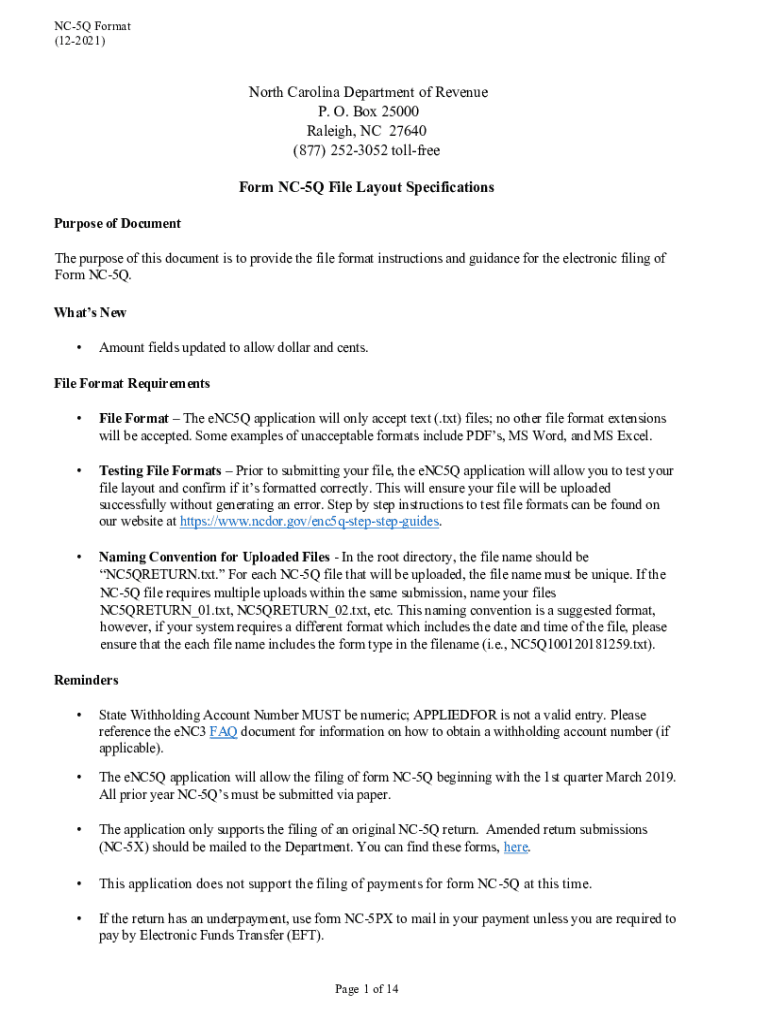 Fillable Online North Carolina Department of Revenue P. O. Box 25000 ...