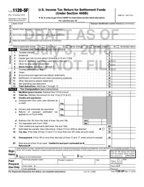 Fillable Online Form 1120-SF (Rev. November 2018) Fax Email Print ...