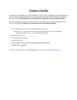 Fillable Online The Volunteer checklist - Do's and Don'ts Fax Email ...