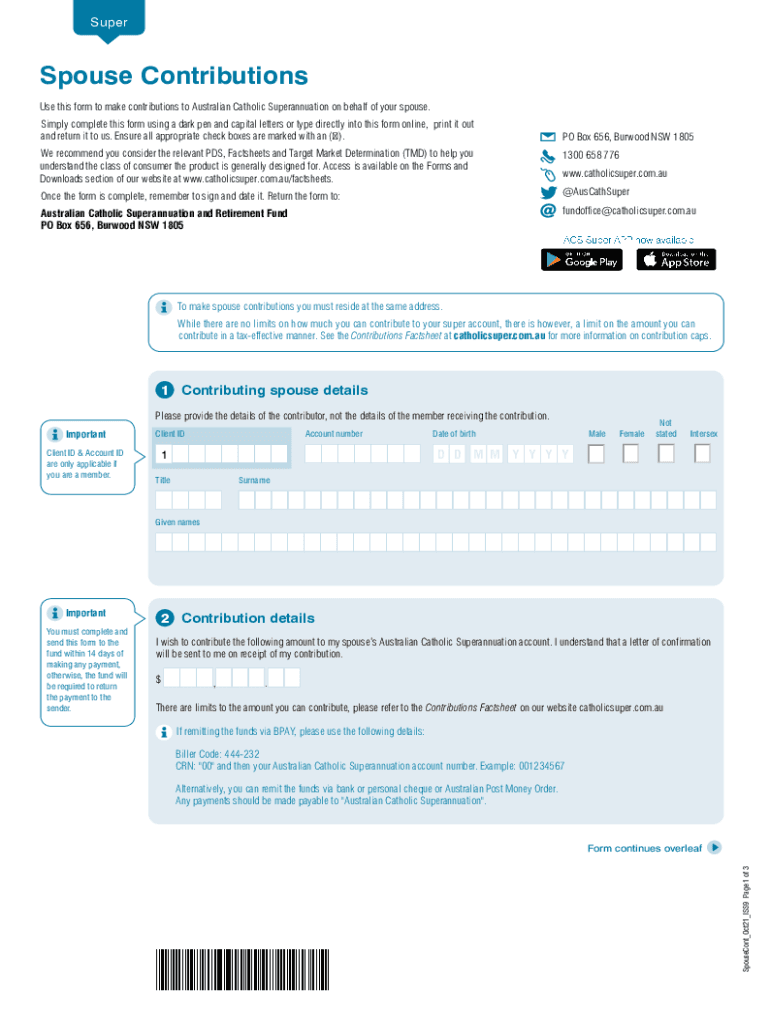 Fillable Online Spouse Contributions form. Spouse Contributions form ...
