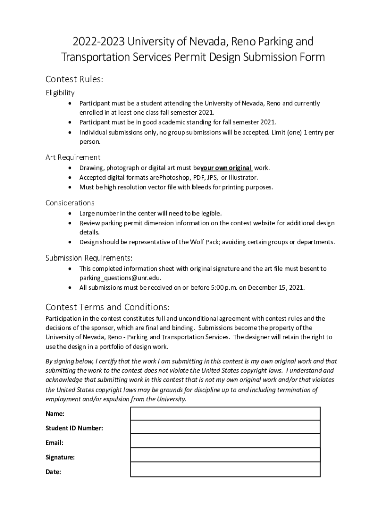Fillable Online www.szvtl.commainpdfs2022-2023 UNR Parking Permit ...