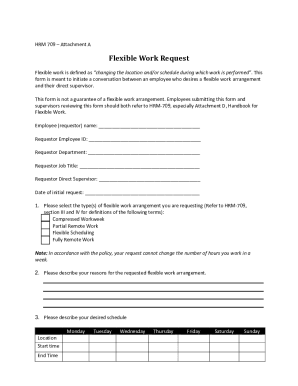 Fillable Online Flexible Work Request - Durham Fax Email Print - pdfFiller