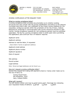 Fillable Online ZONING COMPLIANCE LETTER REQUEST FORM What is a zoning ...