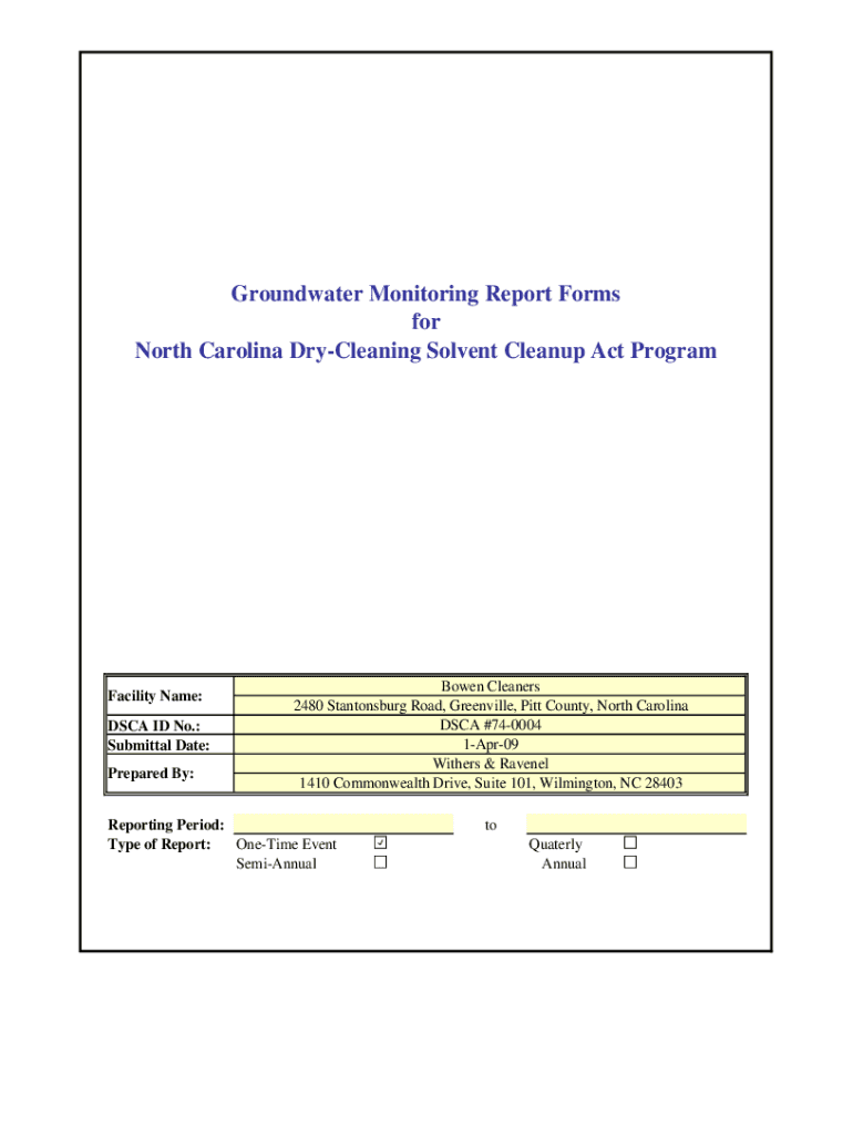 Fillable Online Get the free Groundwater Monitoring Report Forms for ...