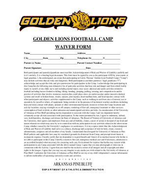 Fillable Online Camp Waiver Form - m.youpck.cn Fax Email Print - pdfFiller