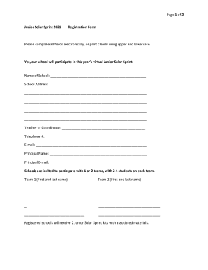 Fillable Online Page 1 of 2 Junior Solar Sprint 2021 Registration Form ...