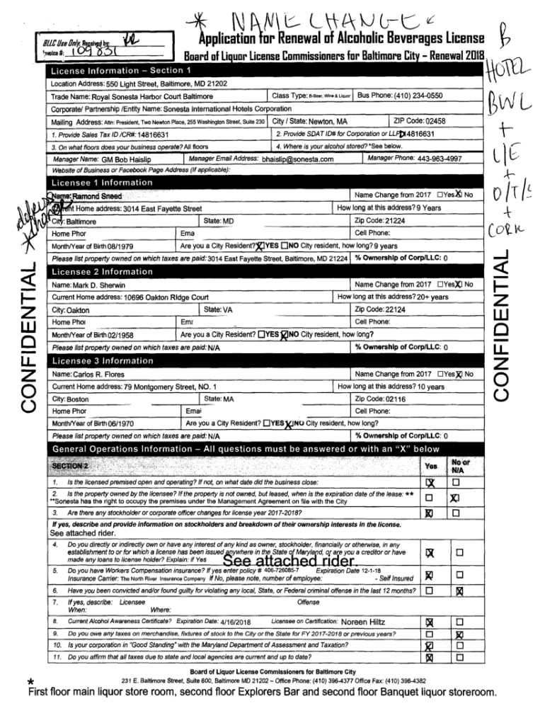 Fillable Online bllcrecords baltimorecity 2022 ALCOHOLIC BEVERAGES LICENSE RENEWAL APPLICATION ...