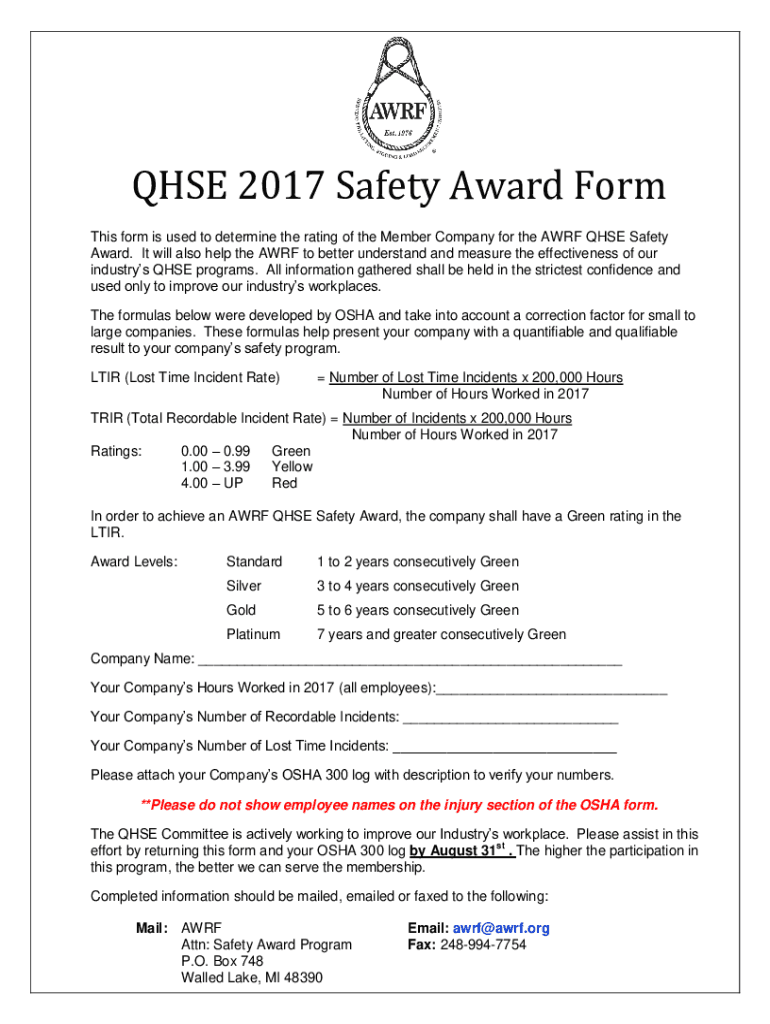 Fillable Online HEALTH AND SAFETY FORMS Archives - QHSE Docs Fax Email ...