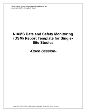 Fillable Online NIAMS Data and Safety Monitoring (DSM) Report Template ...