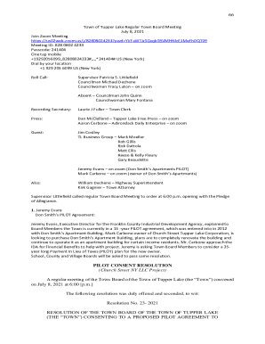 Fillable Online NOTICE OF COMPLETION OF TENTATIVE ... - tupperlakeny ...