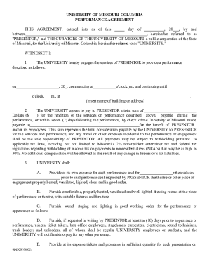 Fillable Online performance-agreement-form Fax Email Print - pdfFiller