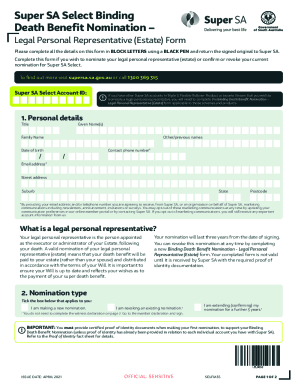 Fillable Online Forms and Fact Sheets - supersa.sa.gov.au Fax Email ...