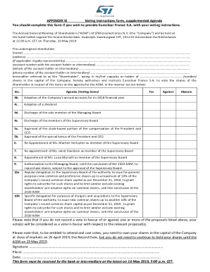 Fillable Online APPENDIX III Voting instructions form You should ...