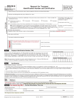Fillable Online SUBSTITUTE FORM W-9: REQUEST FOR TAXPAYER ...